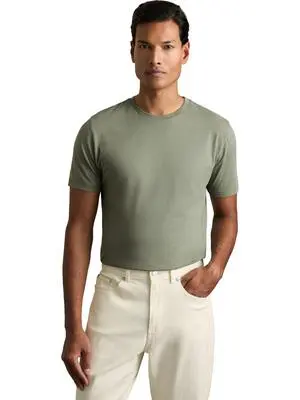 REISS Bless Cotton Crew-neck Tailored-fit T-shirt - Dark Sage