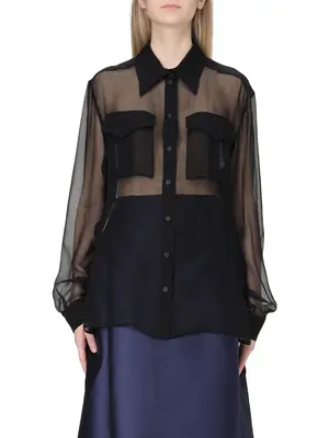 Alberta Ferretti Alberta Ferretti Sheer Shirt With Pocket Detail Black