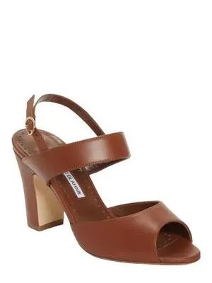 Manolo Blahnik Khiko Slingback Sandal - Brown