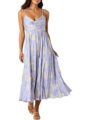Astr The Label Maeve Midi Dress - Periwinkle Floral