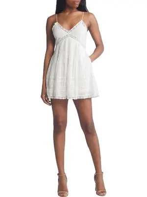 LoveShackFancy Docila Lace & Pintuck Cotton Minidress - White