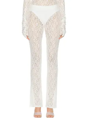 EB DENIM Split Hem Legging In White - Off White