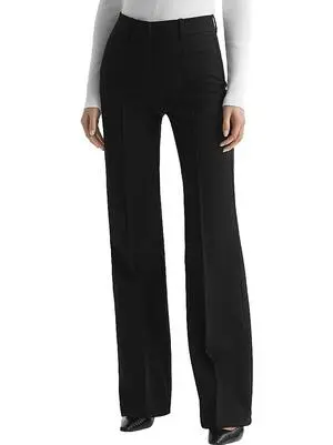 REISS Petites Claude Flare Leg Pants - Black