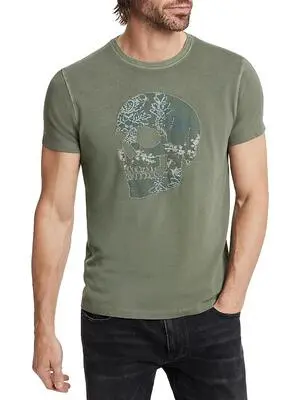 John Varvatos Applique Skull Short Sleeve Crewneck Tee - Flagstone