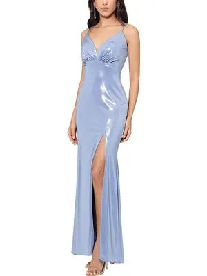 Aqua Metallic Foil Gown Exclusive - Periwinkle