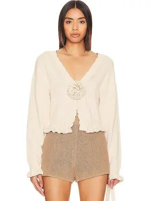 Tularosa Jovien Rosette Cardigan - Beige