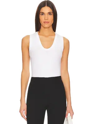Enza Costa Textured Rib Sleeveless Top - White