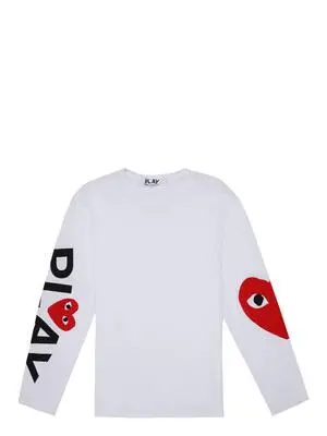Play Comme Des Garcon Logo Long-sleeve Shirt - White