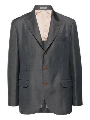 Brunello Cucinelli Single-breasted Wool-blend Blazer - Grey