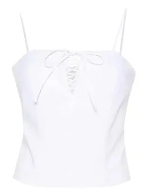 Federica Tosi Lace-up Corset Top - White