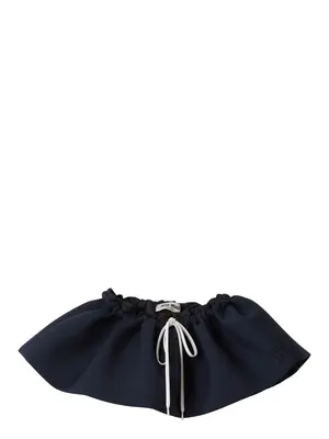 Miu Miu Logo-appliqué Wool Miniskirt - Blue