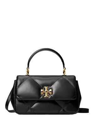Tory Burch Kira Diamond Quilted Leather Top Handle Bag - Black