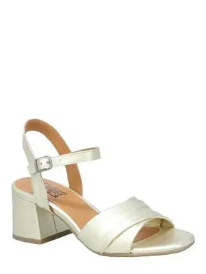 Miz Mooz Miz Mooz Bela Leather Block Heel Sandal Gold