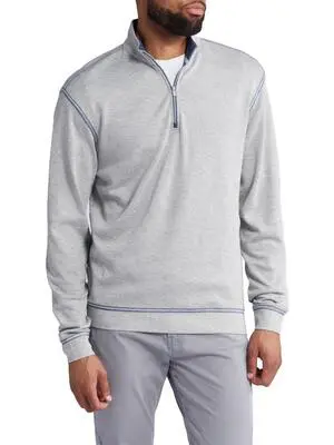 Johnnie-o Johnnie-O Hanks Heathered Quarter Zip Pullover Light Gray