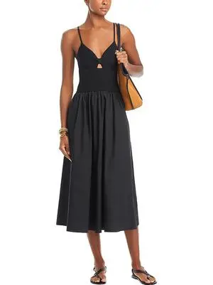 LUCY PARIS Barcelona Cutout Midi Dress - Black