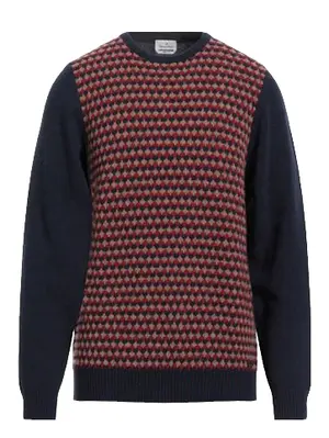 BROOKSFIELD Multicolor Crewneck Sweater - Blue