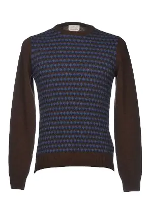 BROOKSFIELD BROOKSFIELD Multicolor Crewneck Sweater Brown