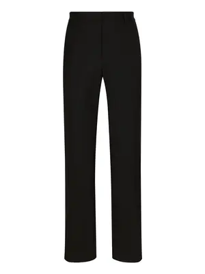 Dolce & Gabbana Straight-leg Stretch Wool Trousers - Black