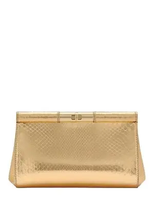 Dolce & Gabbana Marlene Python Skin Clutch - Gold