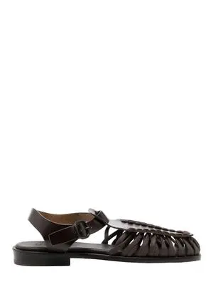 Hereu Alaro Caged Leather Sandals - Brown