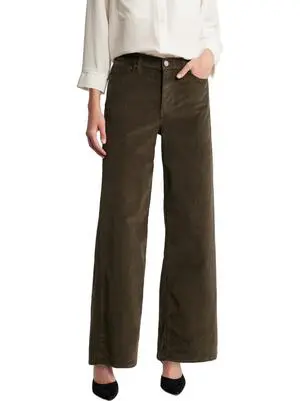 FRAME Le Slim Palazzo Corduroy Pants - Rich Military
