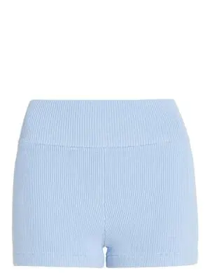 ELCE Sol Ribbed-Knit Shorts Blue