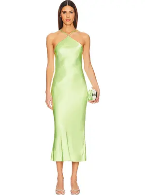 LOVERS AND FRIENDS Adriana Midi Dress - Lime Green