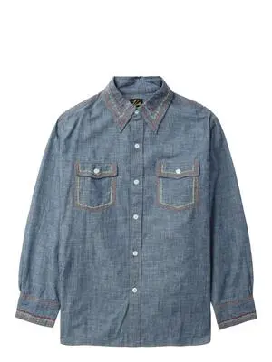 NEEDLES Contrast-stitching Denim Shirt