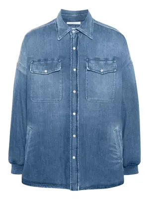 Alexander McQueen Seal Embroidered Denim Jacket - Blue