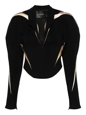 MUGLER Spiral Illusion Corset Jacket - Black