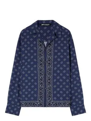 Palm Angels Paisley-print Long-sleeve Shirt - Blue