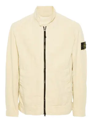 Stone Island Compass Badge Linen-blend Jacket - Neutrals