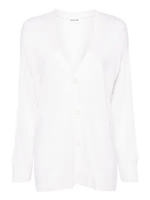 P.a.r.o.s.h V-neck Rib-trim Cardigan - White