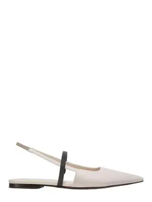 Brunello Cucinelli Brunello Cucinelli Monile Slingback Ballet Flats Neutrals
