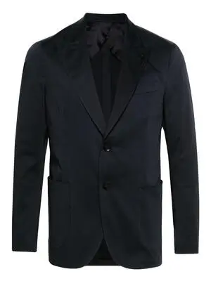 LARDINI Single-breasted Cotton Blazer - Blue