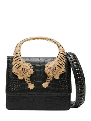 Roberto Cavalli Roar Leather Tote - Black
