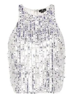 ELISABETTA FRANCHI Elisabetta Franchi Sequined Tulle Top