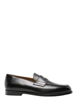 DOUCAL'S High-shine Leather Loafers - Black