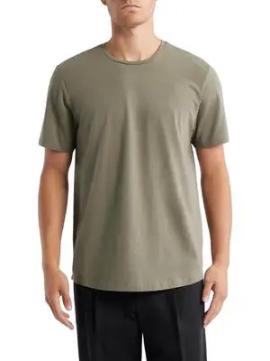 OPEN EDIT Crewneck Stretch Cotton T-shirt - Green Vapor