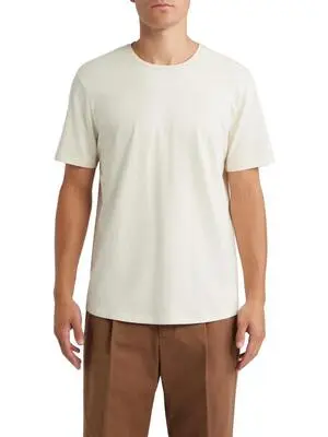 OPEN EDIT Crewneck Stretch Cotton T-shirt - Ivory Dove