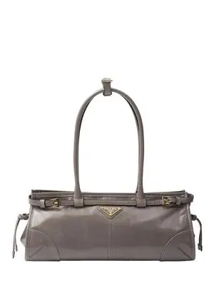 Prada Medium East-West Leather Shoulder Bag Peltro N
