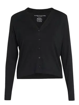 Majestic Filatures Button-front Cardigan - Noir