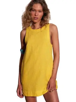 Free People Free People Linen-Blend Mini Dress Freesia