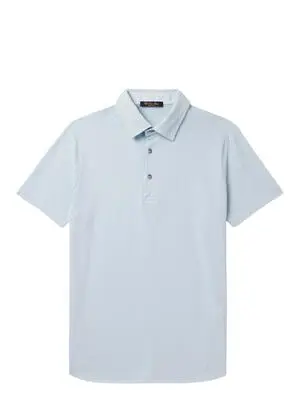 Loro Piana Cotton-piqué Polo Shirt - Blue