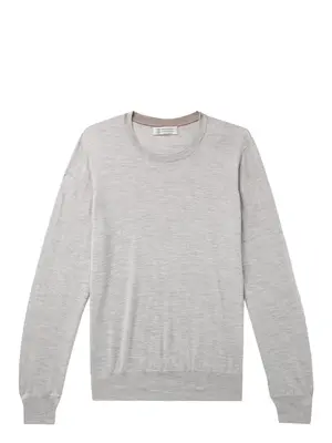 Brunello Cucinelli Cashmere And Silk-blend Sweater - Gray