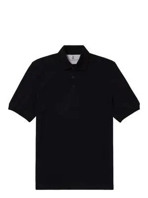 Brunello Cucinelli Slim-Fit Cotton-Piqué Polo Shirt Black