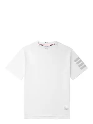 Thom Browne Striped Cotton-jersey T-shirt - White