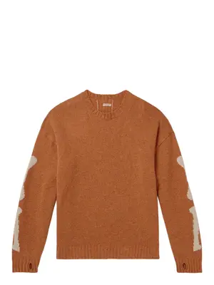 Kapital KAPITAL 5G Intarsia Wool Sweater Orange