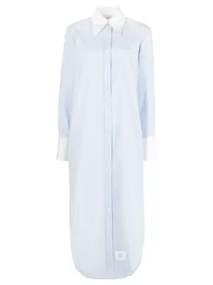 Thom Browne Striped Shirt Dress - Blue