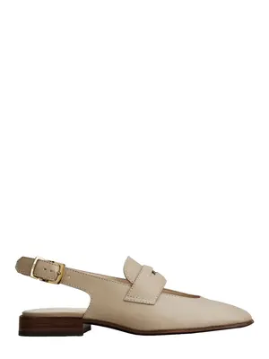 TOD'S Penny-detail Leather Pumps - Neutrals
